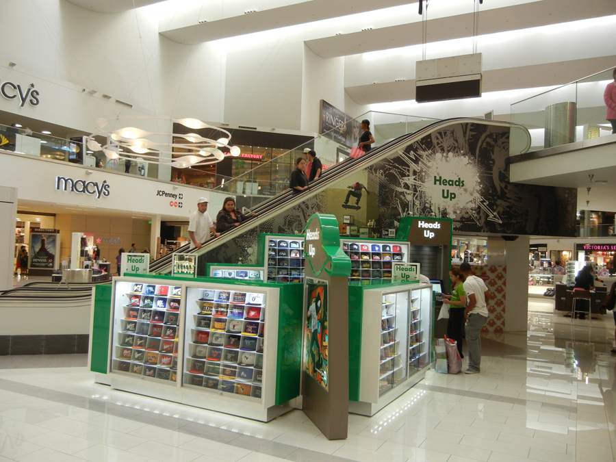 Hat Mall Kiosk Displays for Heads Up Hats Retailers and Capland