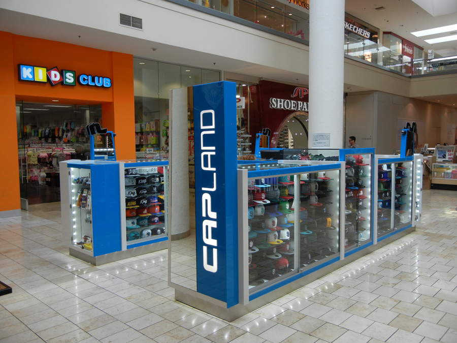 Hat Mall Kiosk Displays for Heads Up Hats Retailers and Capland